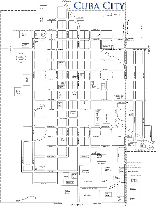 City of Cuba City Street Map | Cuba City WI